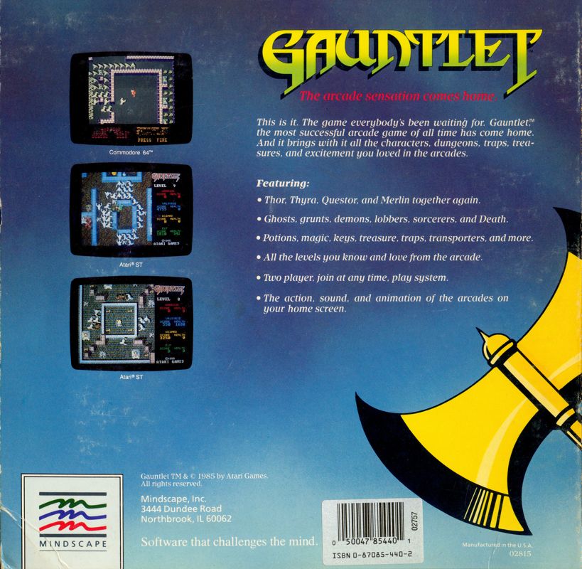 Gauntlet cover or packaging material - MobyGames