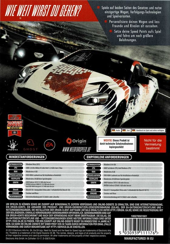Need for Speed: Rivals cover or packaging material - MobyGames