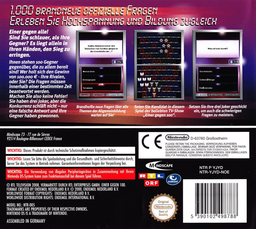 1 vs. 100 cover or packaging material - MobyGames