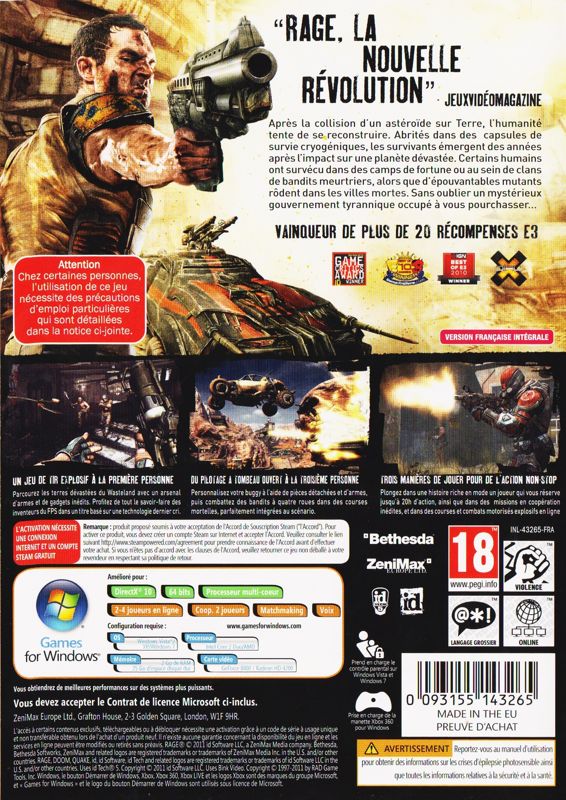 Rage (Anarchy Edition) cover or packaging material - MobyGames