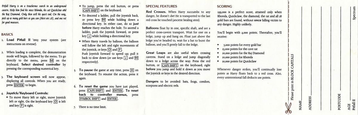 Pitfall II: Lost Caverns cover or packaging material - MobyGames