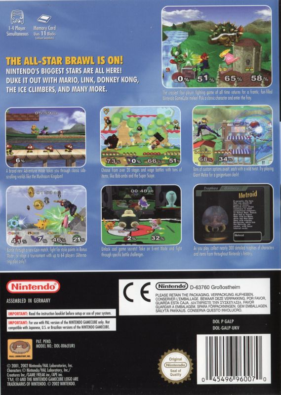 Super Smash Bros.: Melee cover or packaging material - MobyGames