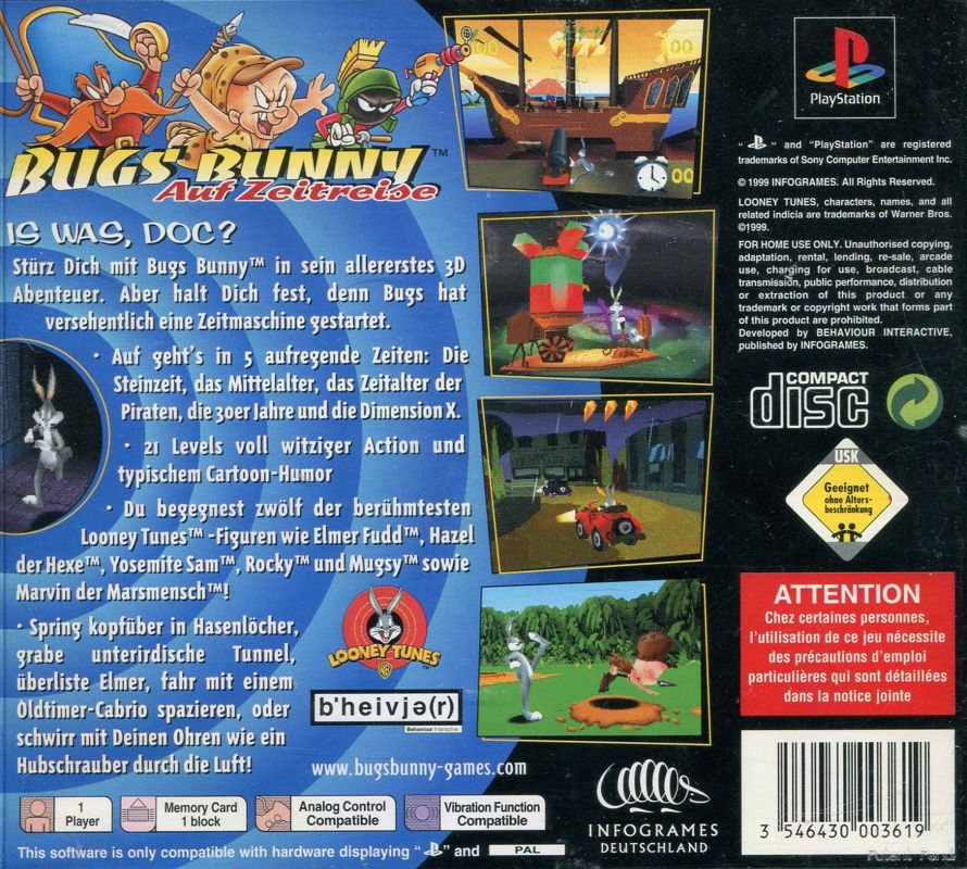 Bugs Bunny: Lost in Time cover or packaging material - MobyGames