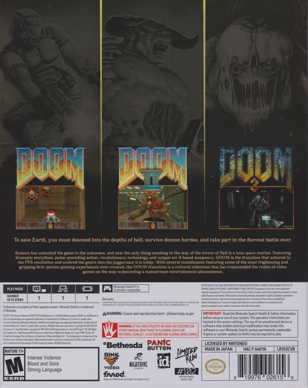 Doom: The Classics Collection (Special Edition) cover or packaging material - MobyGames