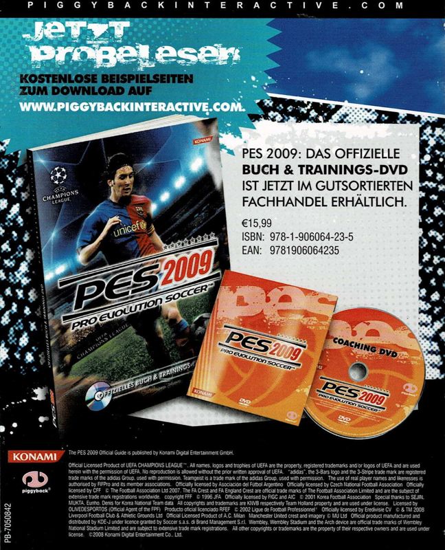 PES 2009: Pro Evolution Soccer cover or packaging material - MobyGames