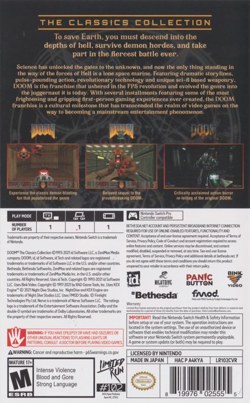 Doom: The Classics Collection cover or packaging material - MobyGames