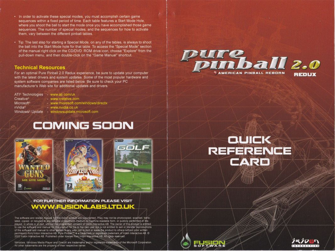 Pure Pinball 2.0 Redux cover or packaging material - MobyGames