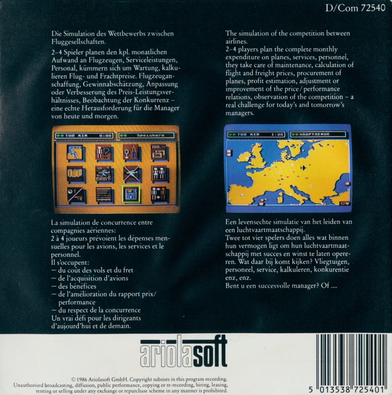 Airline cover or packaging material - MobyGames