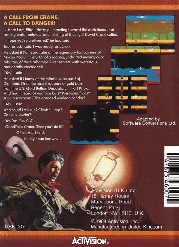 Pitfall II: Lost Caverns cover or packaging material - MobyGames