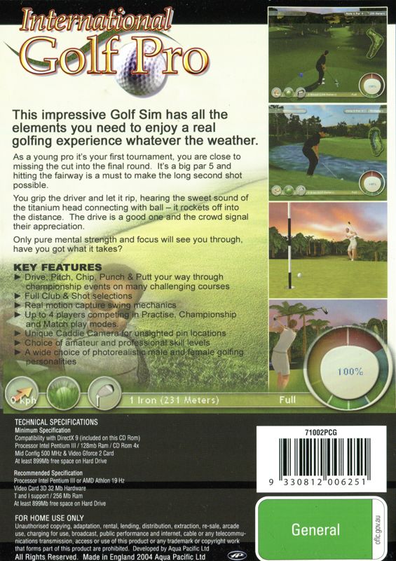 International Golf Pro cover or packaging material - MobyGames