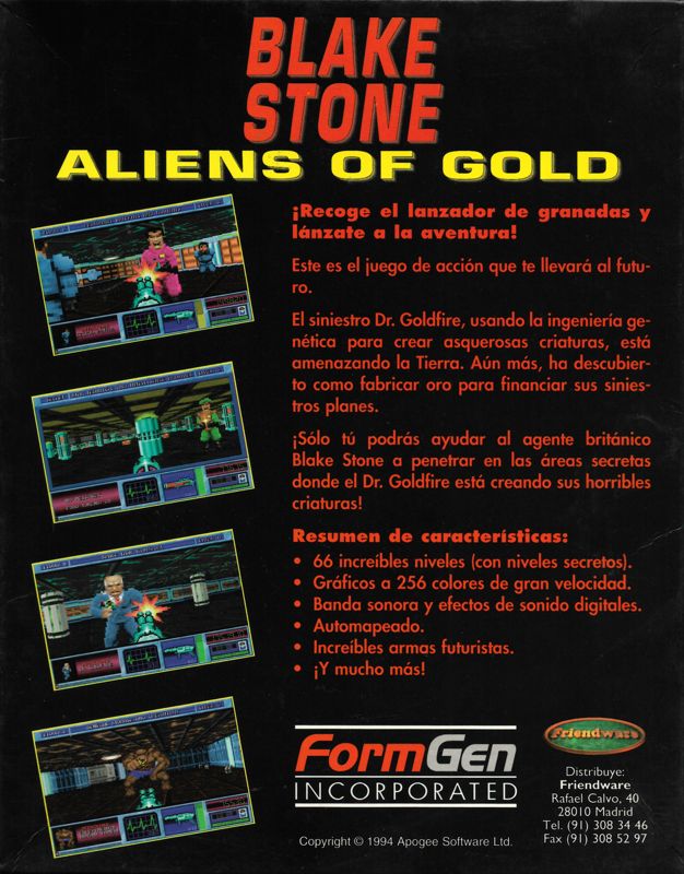 Blake Stone: Aliens of Gold cover or packaging material - MobyGames