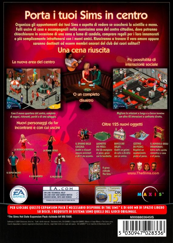 The Sims: Hot Date cover or packaging material - MobyGames