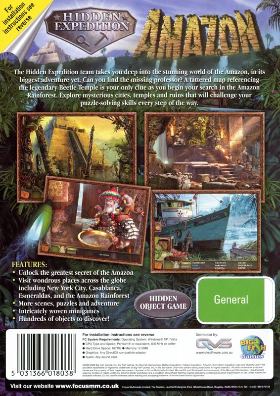 Hidden Expedition: Amazon cover or packaging material - MobyGames