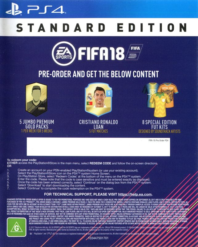 FIFA 18 cover or packaging material - MobyGames