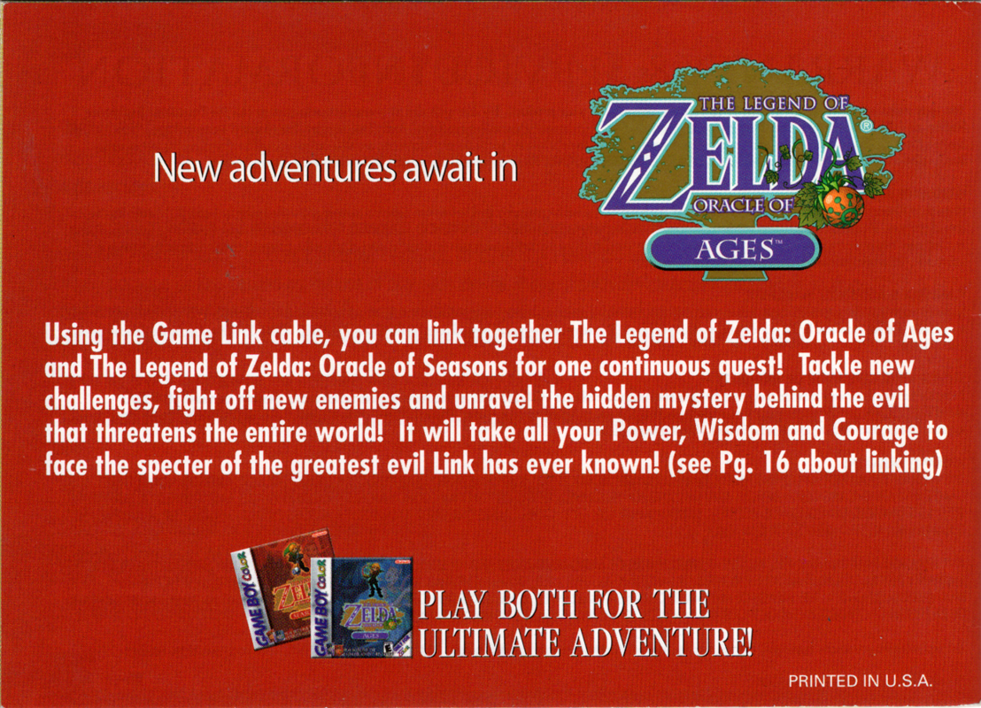 The Legend of Zelda: Oracle of Seasons cover or packaging material ...