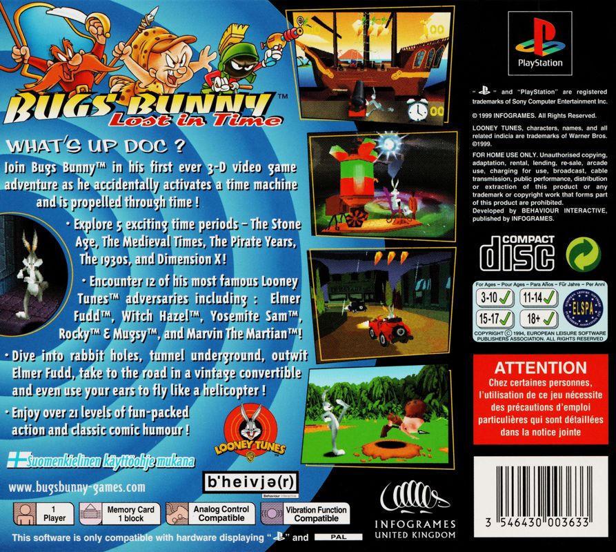 Bugs Bunny: Lost in Time cover or packaging material - MobyGames