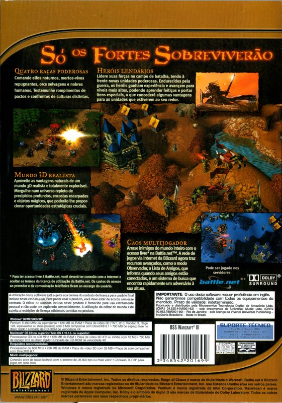 WarCraft III: Reign of Chaos cover or packaging material - MobyGames