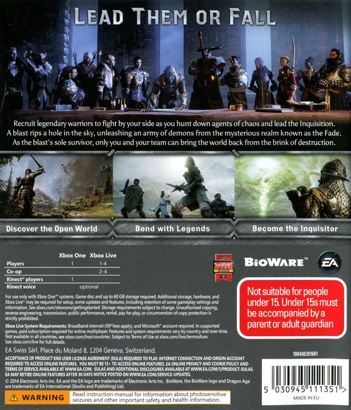 Dragon Age: Inquisition cover or packaging material - MobyGames