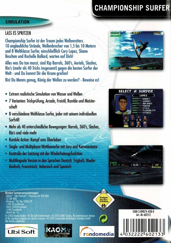 Championship Surfer cover or packaging material - MobyGames