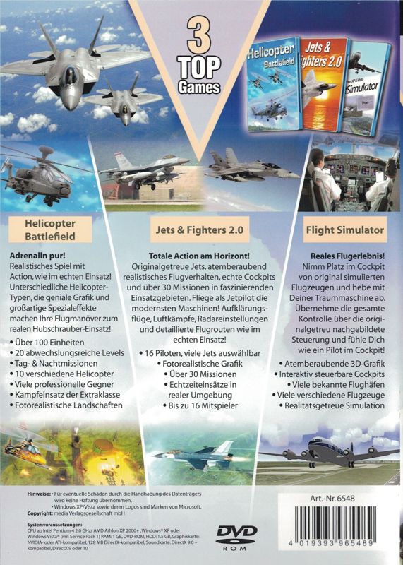 Flug-Simulator: Spiele-Sammlung cover or packaging material - MobyGames