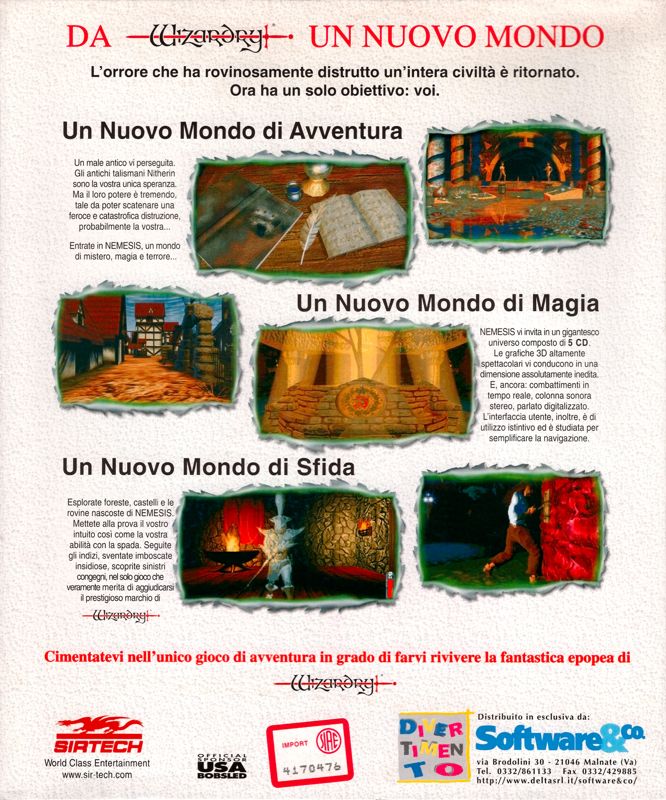 Nemesis: The Wizardry Adventure cover or packaging material - MobyGames