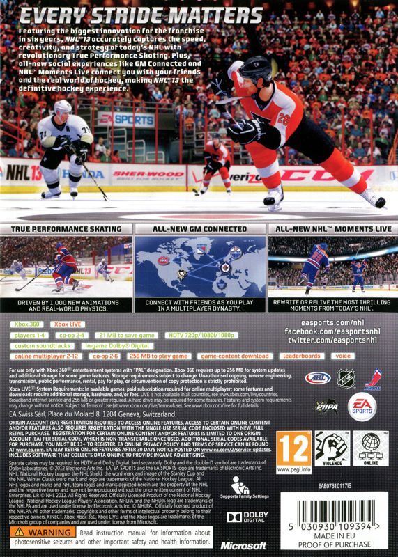 NHL 13 cover or packaging material - MobyGames