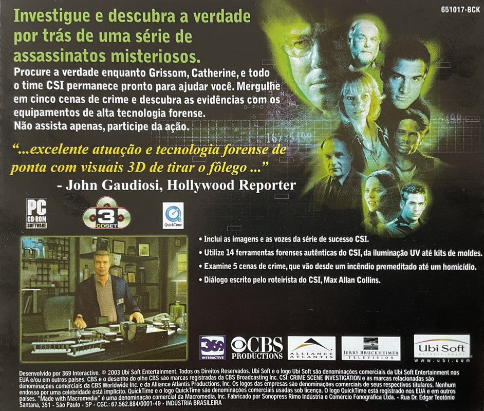 CSI: Crime Scene Investigation cover or packaging material - MobyGames
