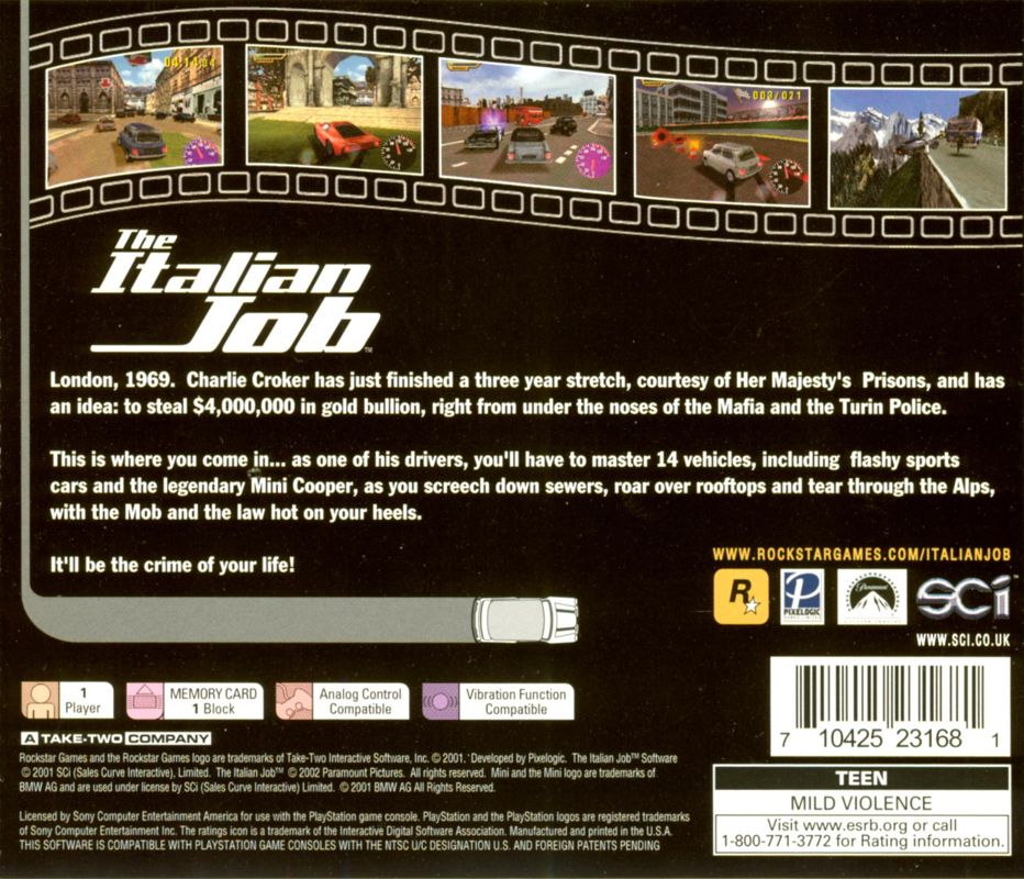 The Italian Job cover or packaging material - MobyGames