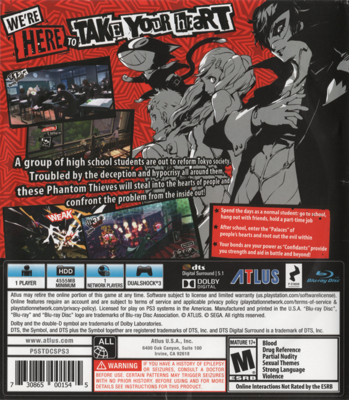 Persona 5 cover or packaging material - MobyGames