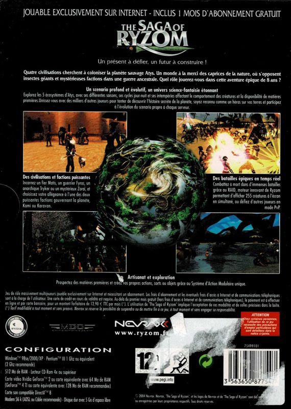 The Saga of Ryzom cover or packaging material - MobyGames