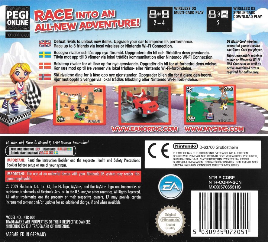 MySims: Racing cover or packaging material - MobyGames