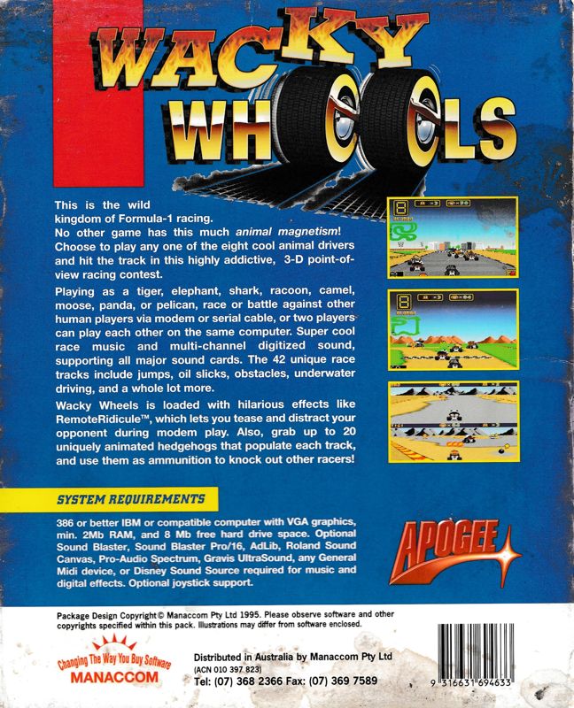Wacky Wheels cover or packaging material - MobyGames