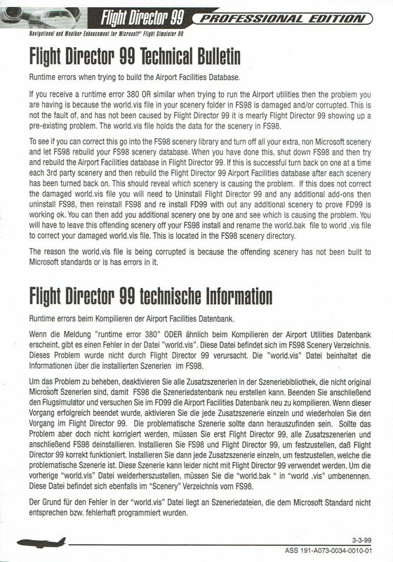 Flight Director 99: Professional Edition cover or packaging material ...