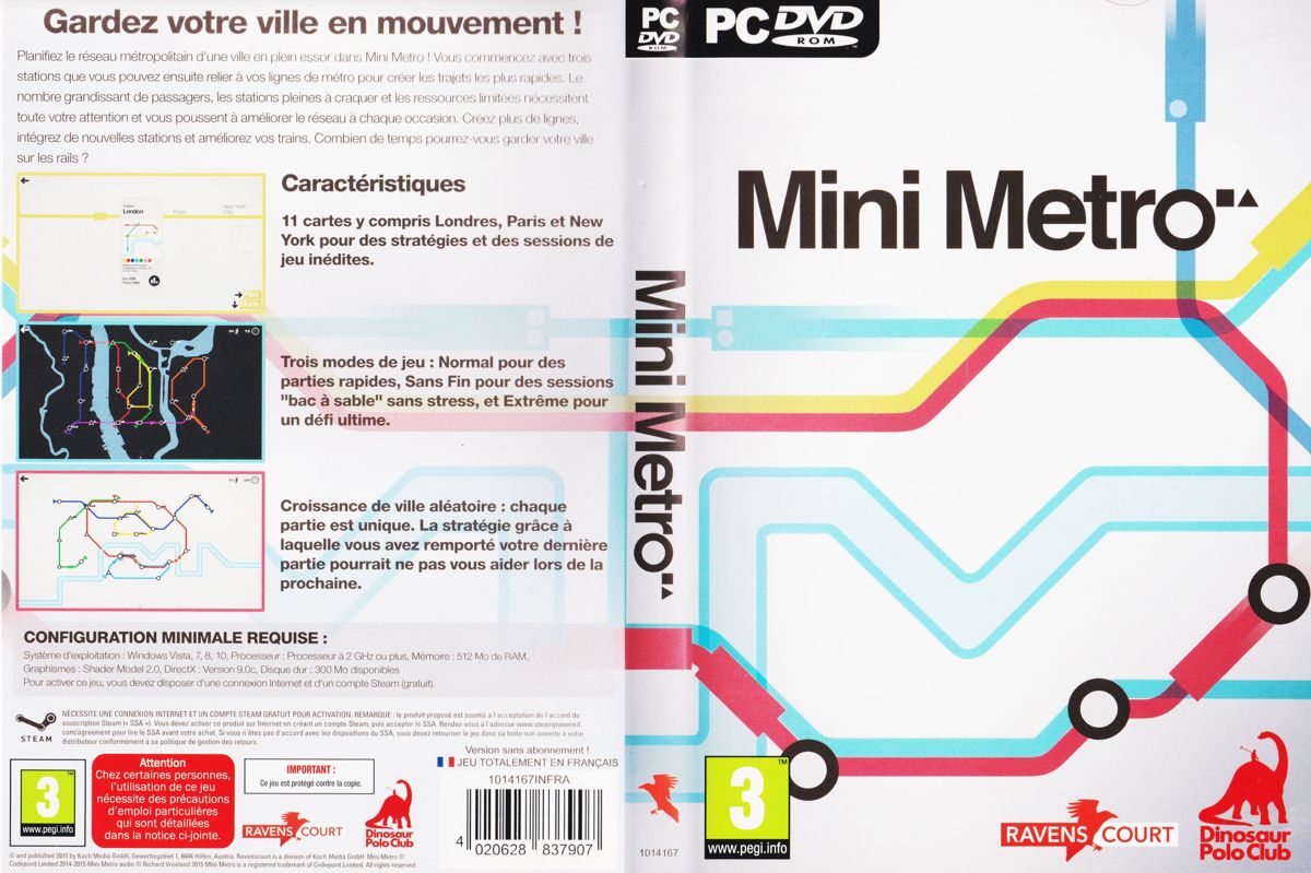 Mini Metro cover or packaging material - MobyGames