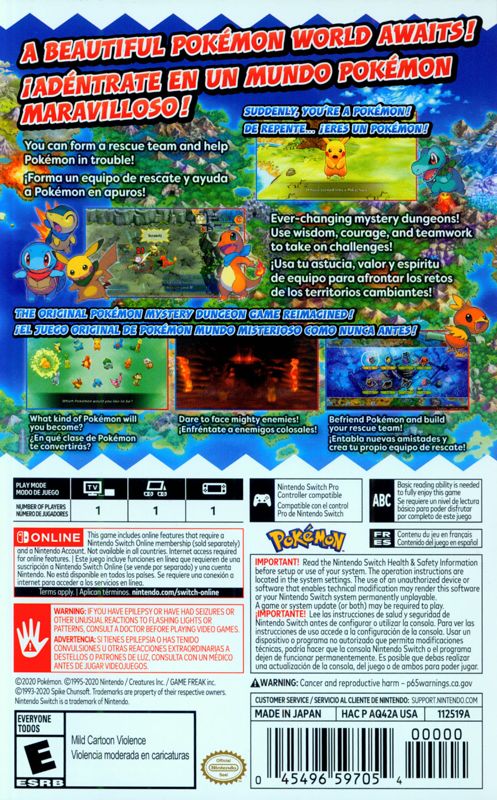 Pokémon Mystery Dungeon: Rescue Team DX cover or packaging material ...
