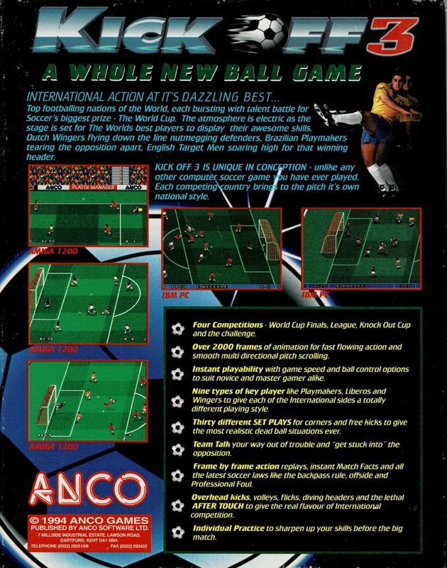 Kick Off 3 cover or packaging material - MobyGames