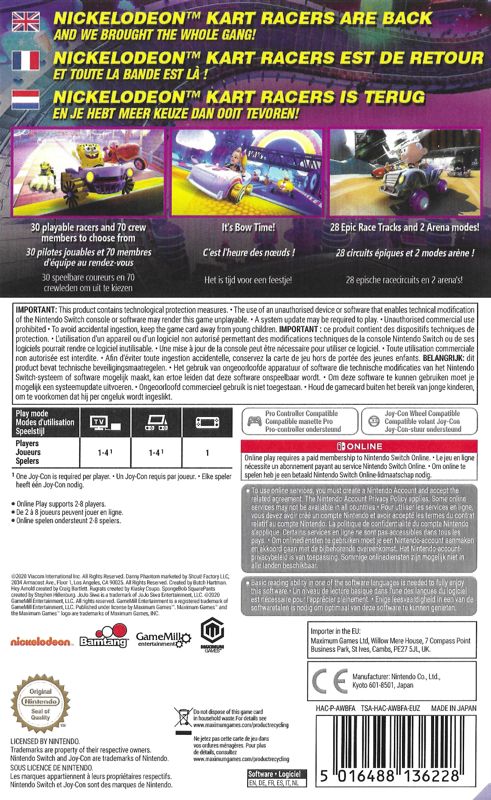 Nickelodeon Kart Racers 2: Grand Prix cover or packaging material ...
