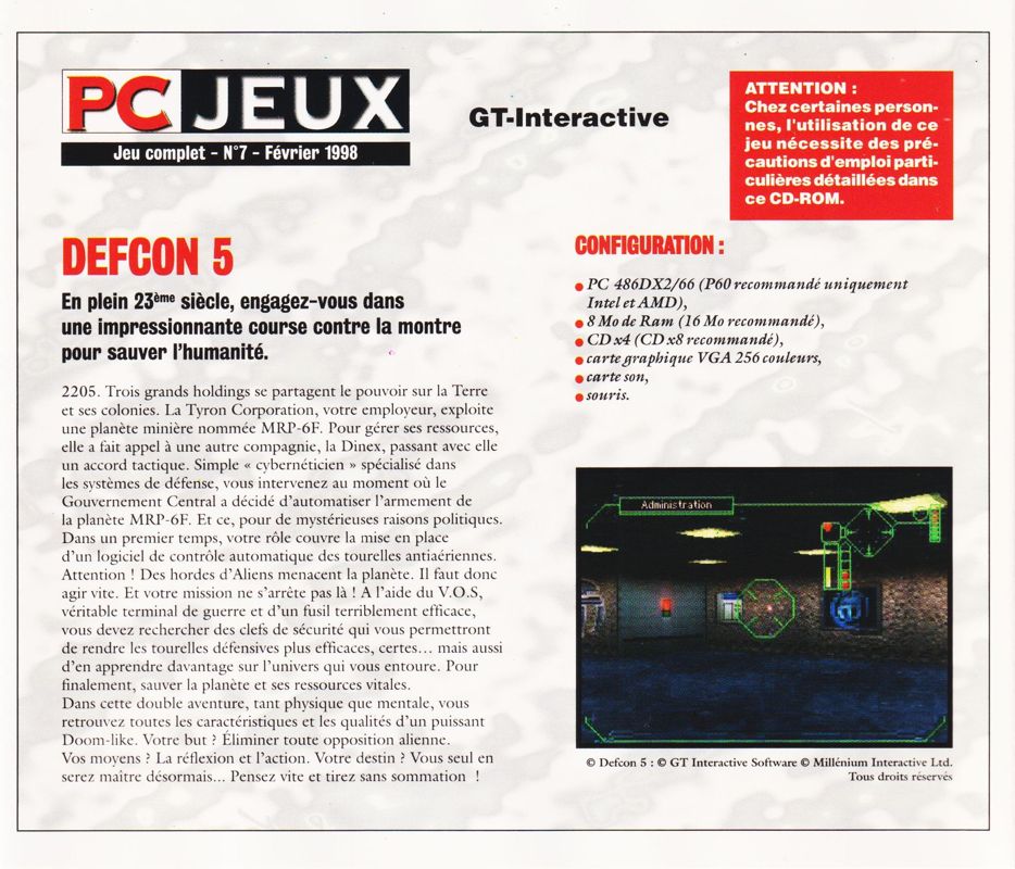 Defcon 5 cover or packaging material - MobyGames