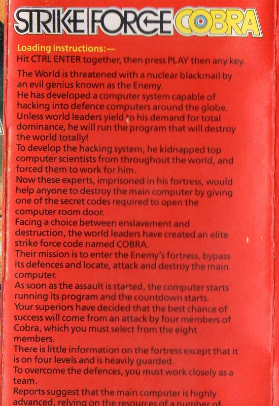 Strike Force: Cobra cover or packaging material - MobyGames