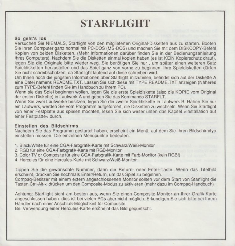 Starflight cover or packaging material - MobyGames