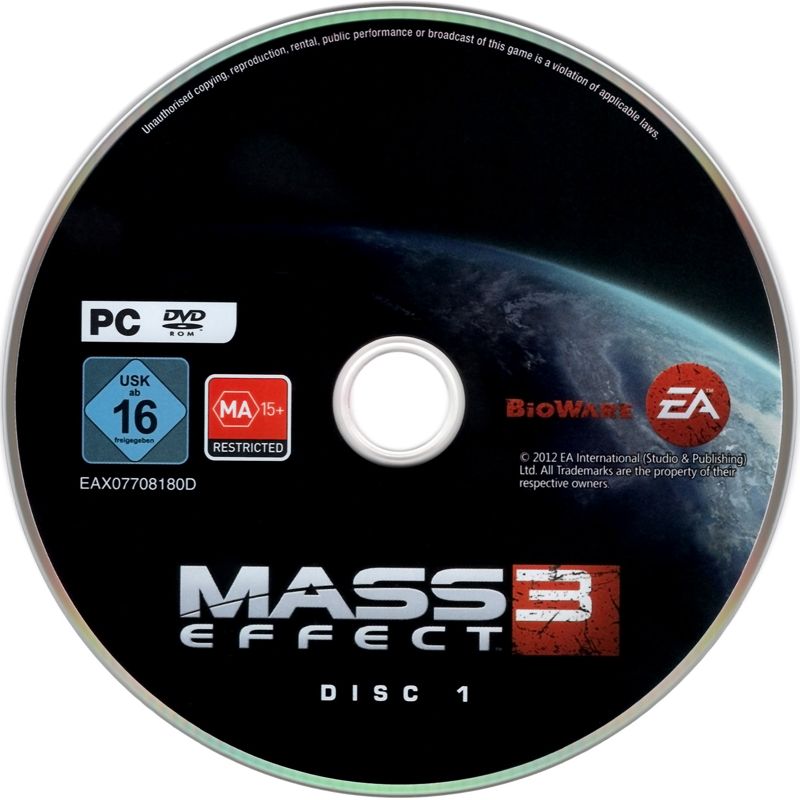 Mass Effect 3 cover or packaging material - MobyGames