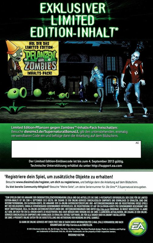 The Sims 3: Supernatural (Limited Edition) cover or packaging material ...