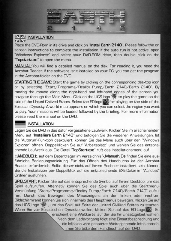 Earth 2140 Trilogy cover or packaging material - MobyGames