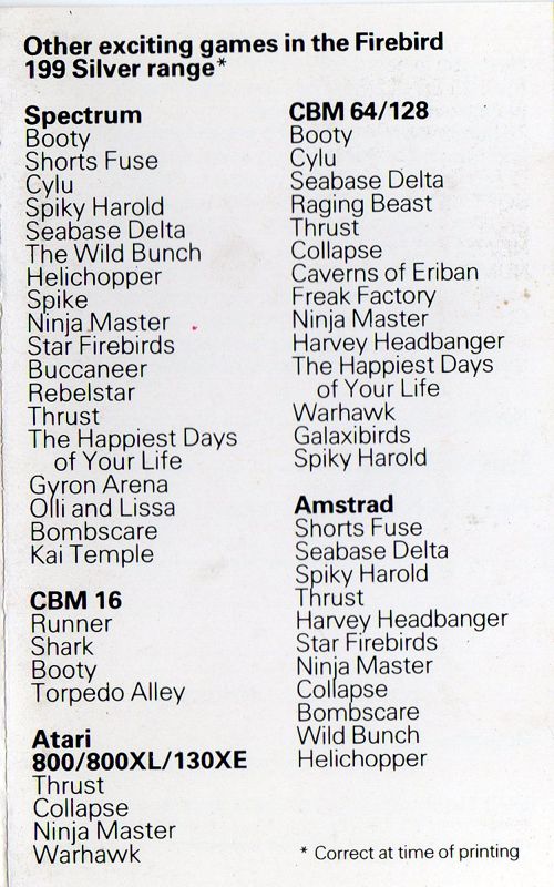 Star Firebirds cover or packaging material - MobyGames