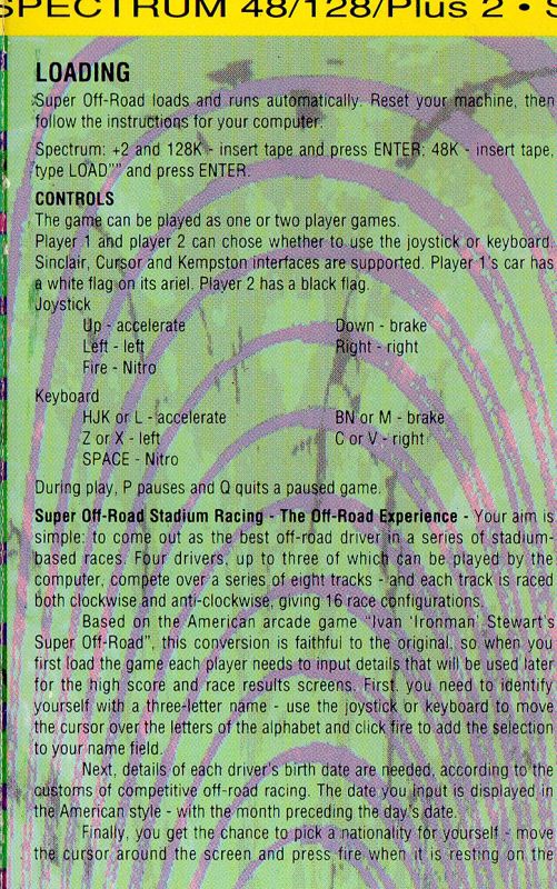 Ivan 'Ironman' Stewart's Super Off Road cover or packaging material - MobyGames