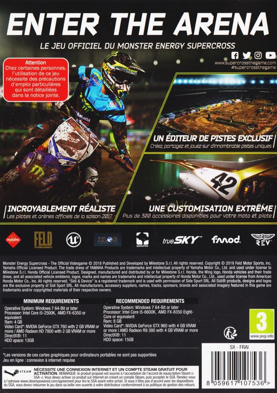 Monster Energy Supercross: The Official Videogame cover or packaging ...