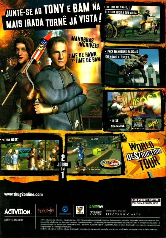 Tony Hawk's Underground 2 cover or packaging material - MobyGames