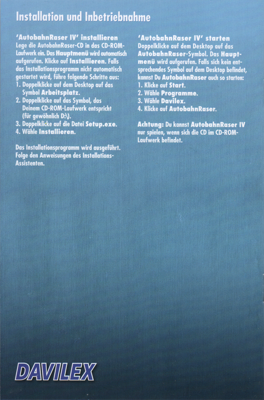 Autobahn Raser IV cover or packaging material - MobyGames