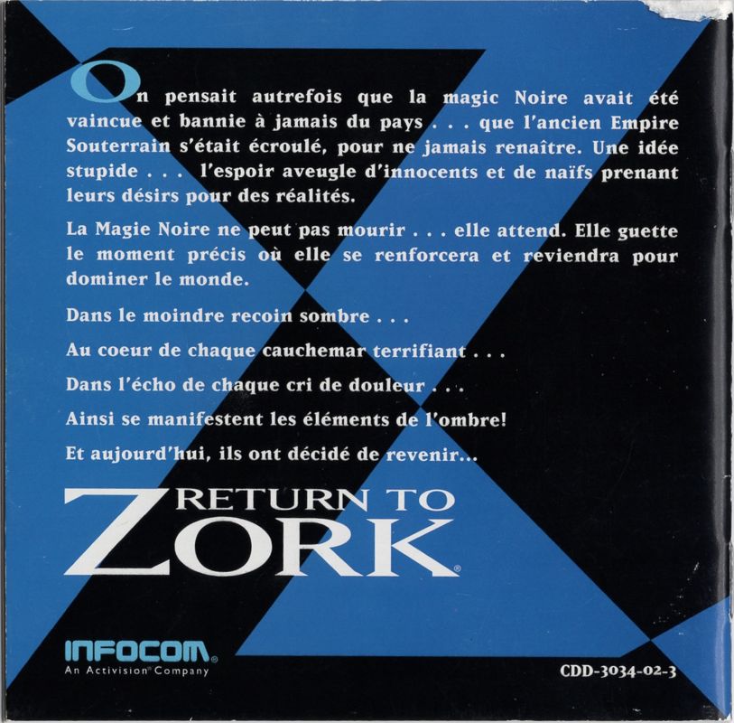 Return to Zork cover or packaging material - MobyGames