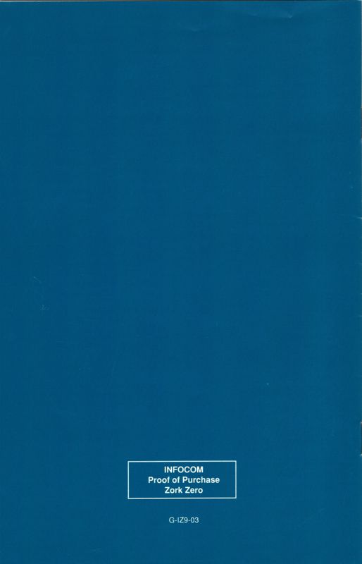 Zork Zero: The Revenge of Megaboz cover or packaging material - MobyGames